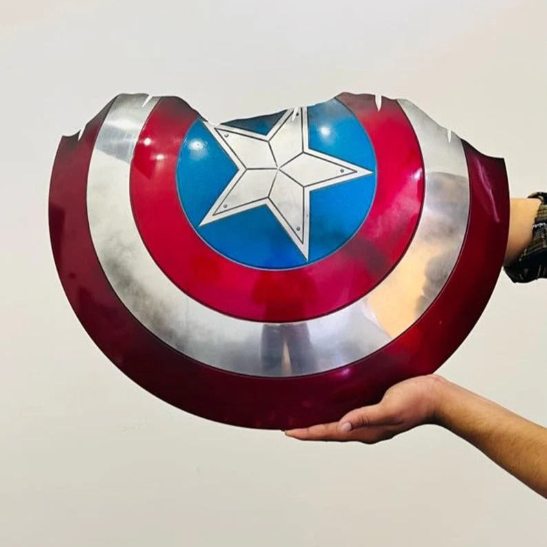 Handmade Steel Broken Superhero Shield – Round Battle Shield Prop ...